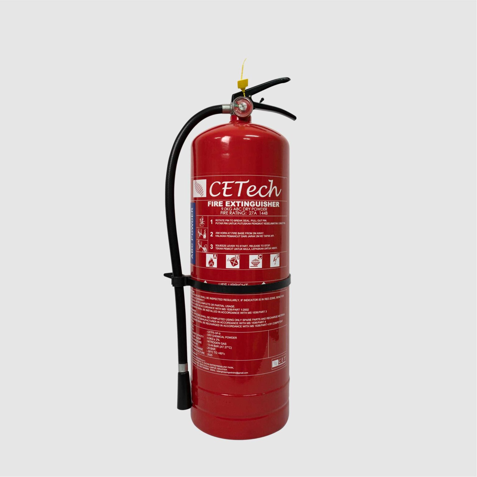 9KG ABC Dry Powder Fire Extinguisher [OCTOFE-DP-9] - Octopus Station
